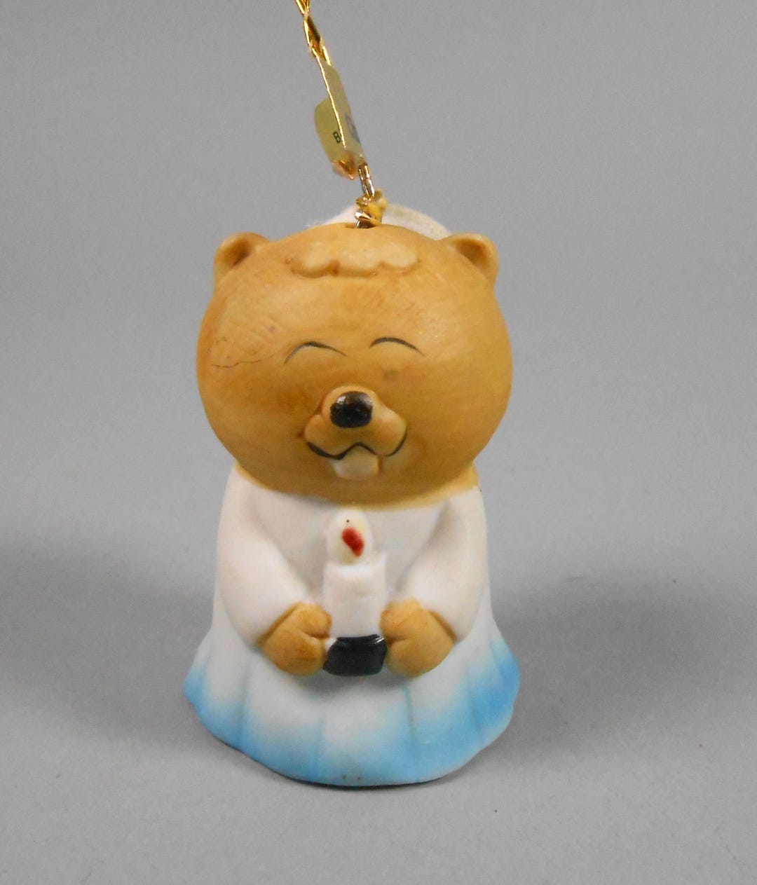 Jasco L'il Chimers Porcelain Animal Christmas Bell Beaver With Candle ...