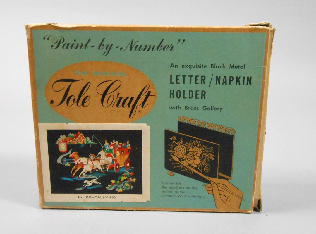 Vintage Tole Craft Paint Your Own Tally Ho Letter/napkin Holder Horse ...