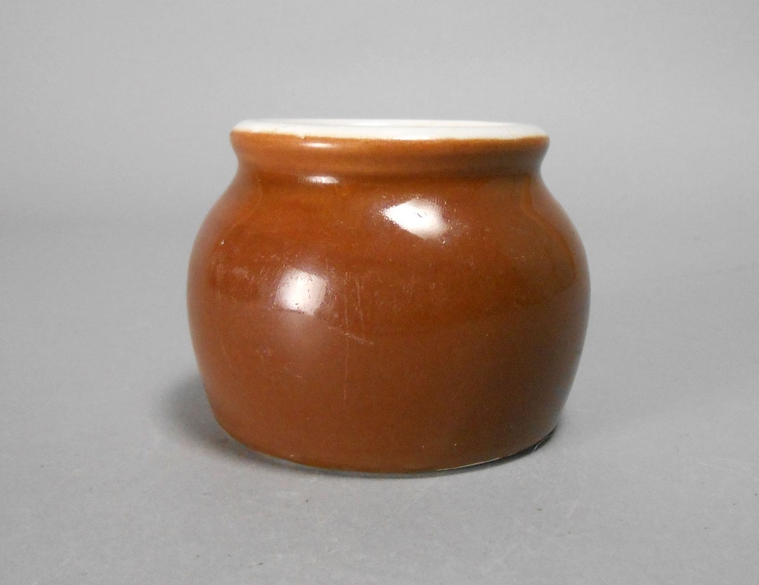 Hall Bean Pot Brown/white Individual Serving Size - Etsy