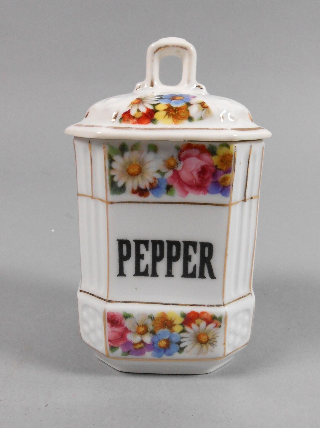 Antique Pepper Canister MZ Altrohlau Czech Porcelain Spice Jar 1920's ...