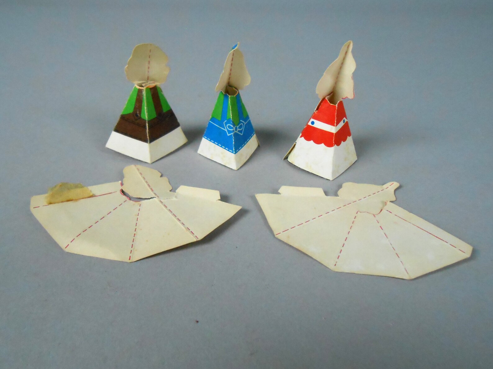 Christmas Santa Elf Angel Paper Fold up Ornaments | Etsy