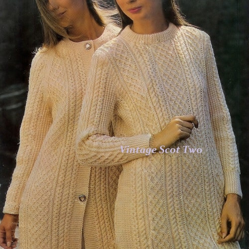 Vintage Patons Aran Coat Knitting Pattern No. 9516 Sizes - Etsy