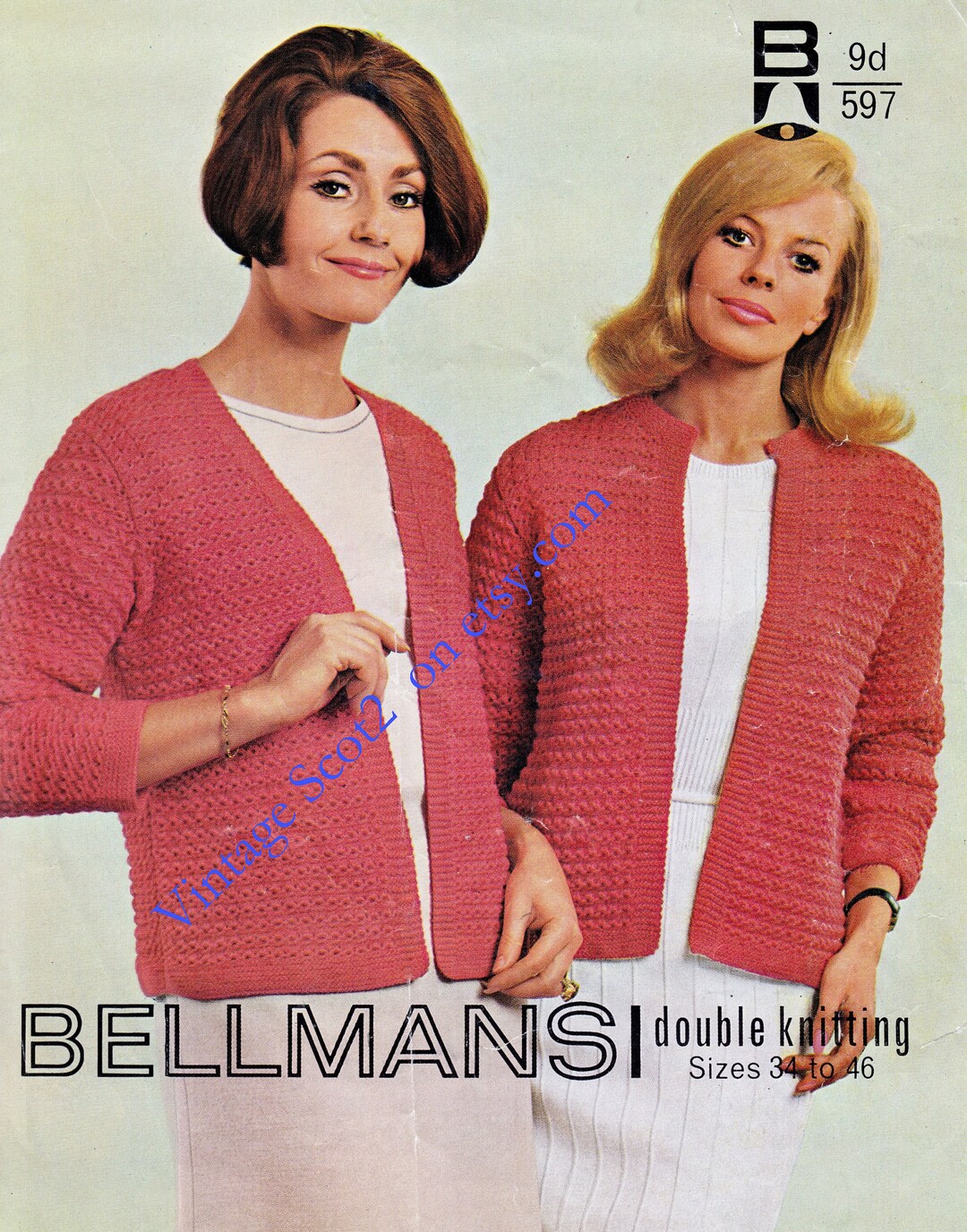 DK 8ply LIGHT Worsted Edge to Edge Jacket 2 Styles 34 46 Ins PDF of ...