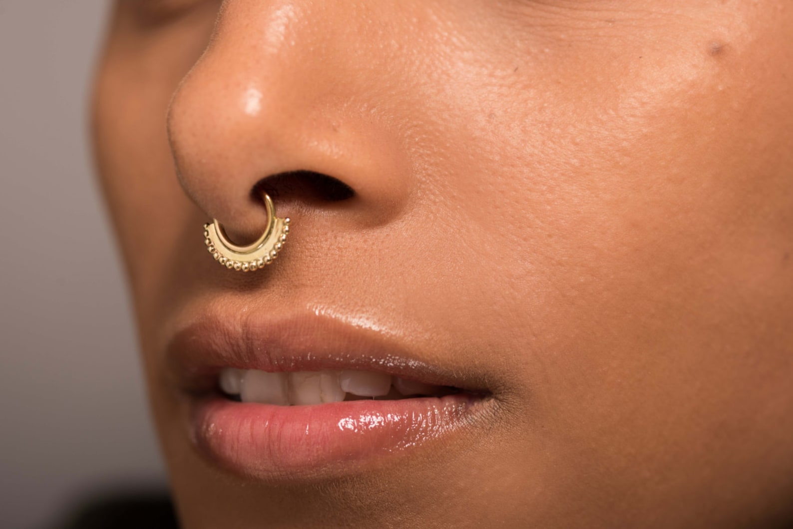 Gold Septum Ring. Indian Septum Ring. Tribal Septum Ring. - Etsy