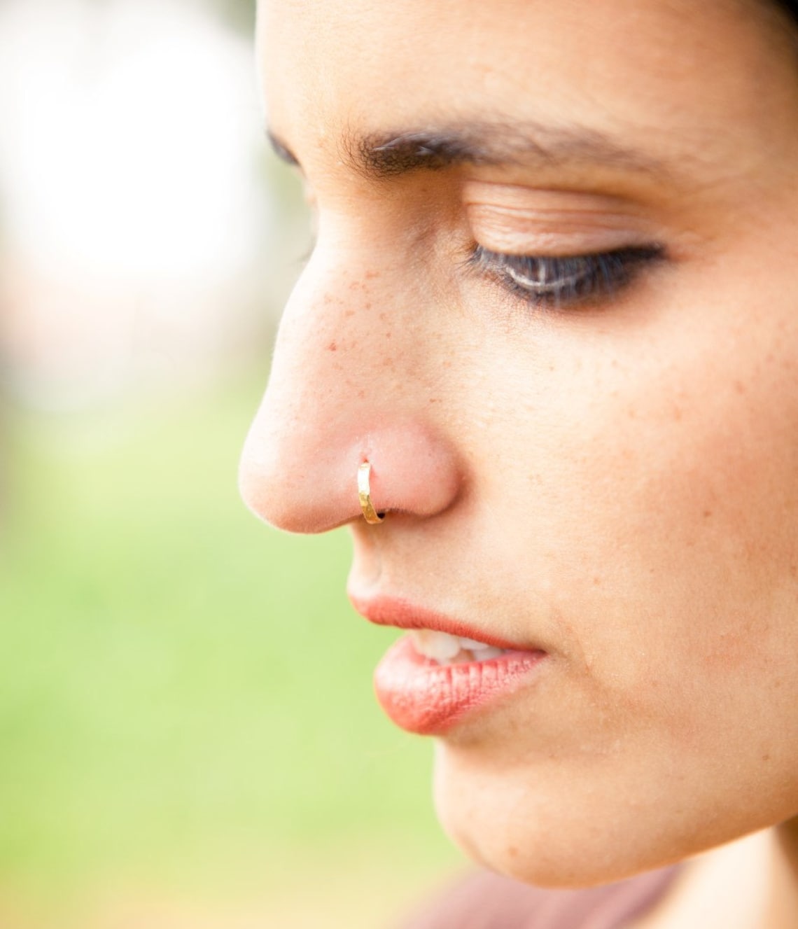 Gold Nose Ring. Indian Nose Ring. Gold Nose Hoop. Gold Tragus ...