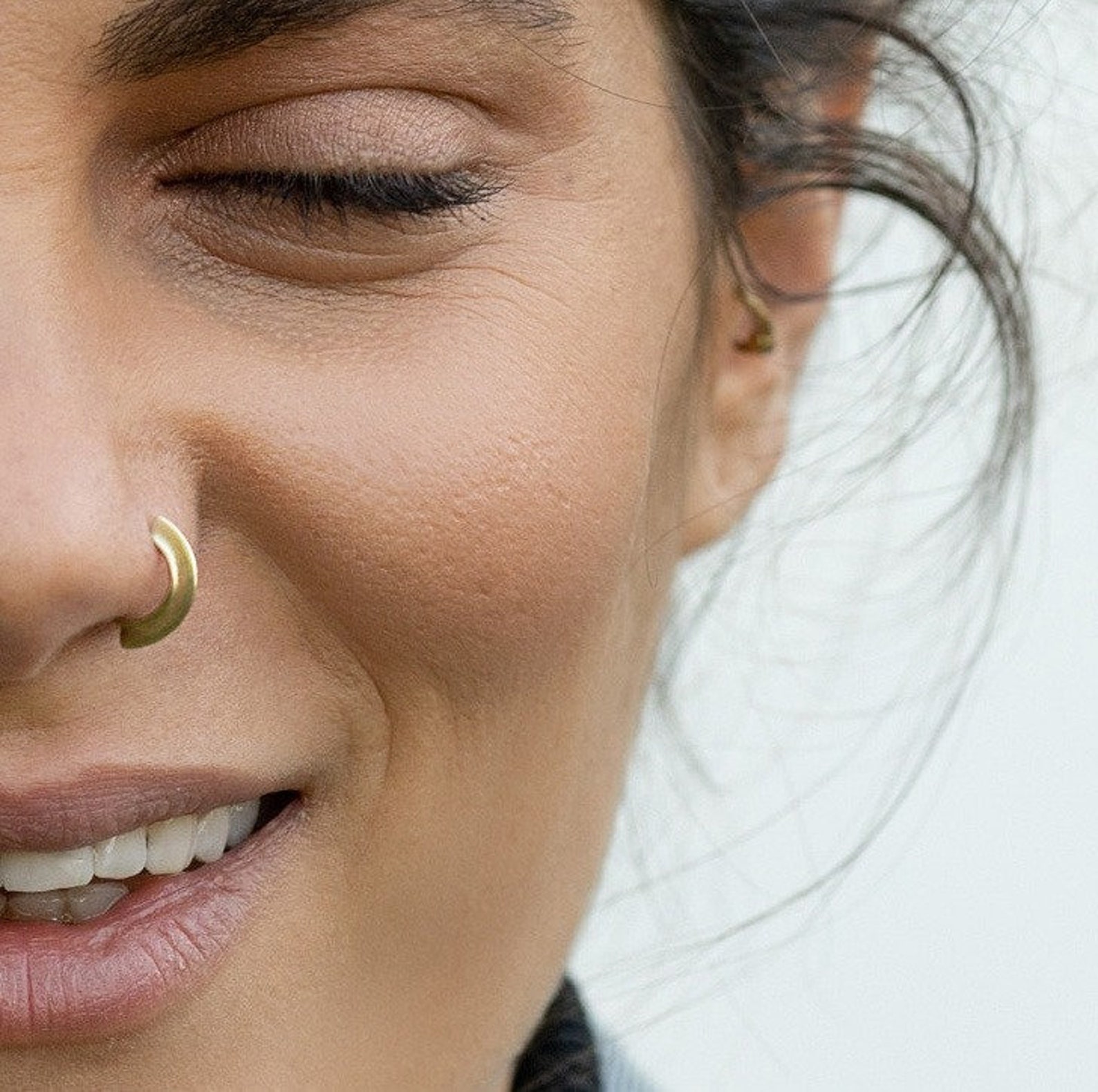 Gold Nose Ring. Indian Nose Ring. Gold Nose Hoop. Gold Tragus. - Etsy
