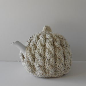 Hand Knitted Tea Cozy, Aran Teapot Cosy, Irish Wool Teapot Cover ...