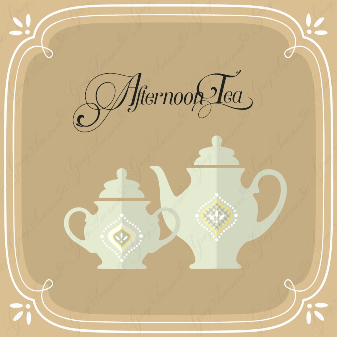 Afternoon Tea Clipart Set PNG Cliparts on Transparent | Etsy