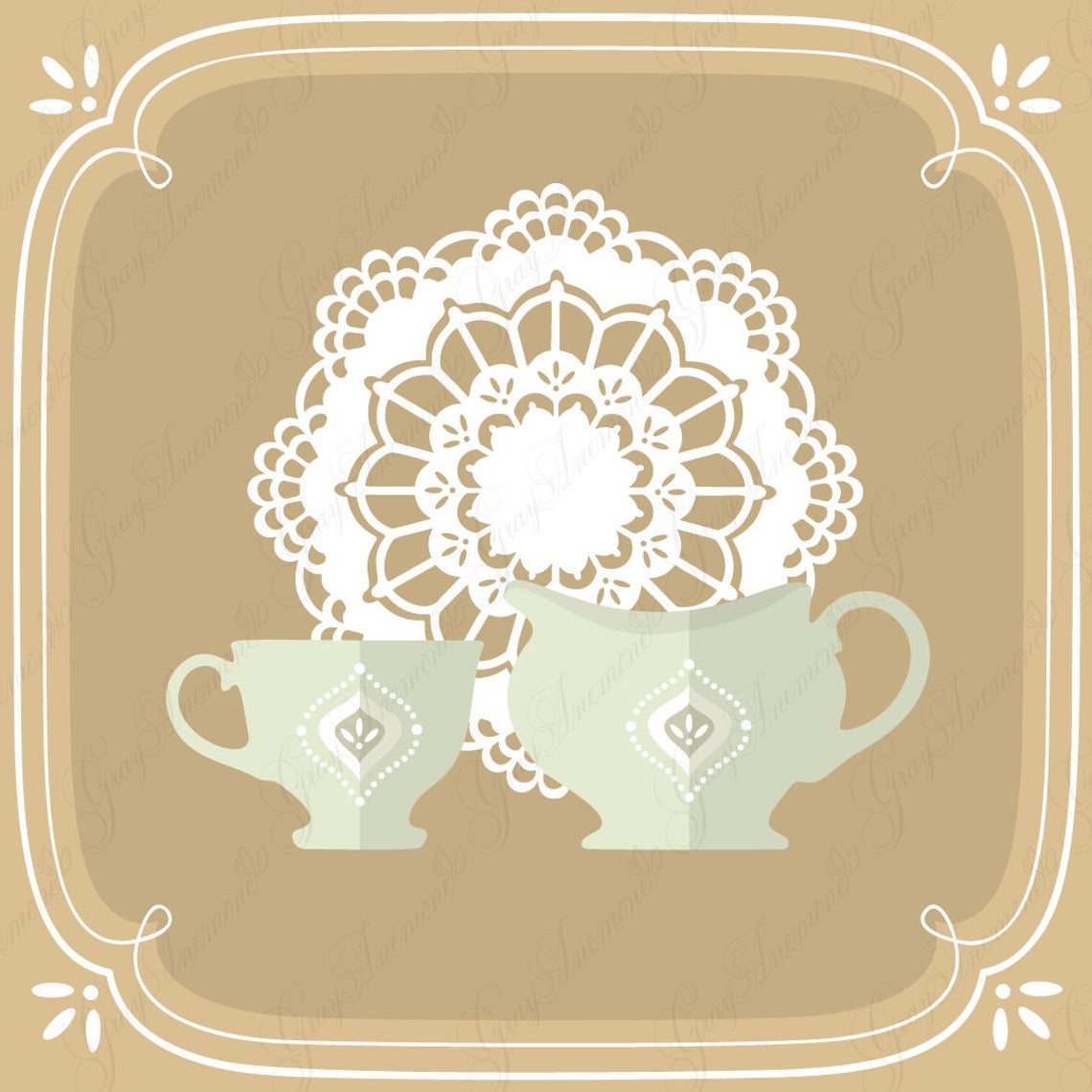 Afternoon Tea Clipart Set PNG Cliparts on Transparent | Etsy