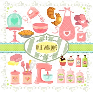 Made With Love Baking Icon Set PNG Cliparts on Transparent - Etsy
