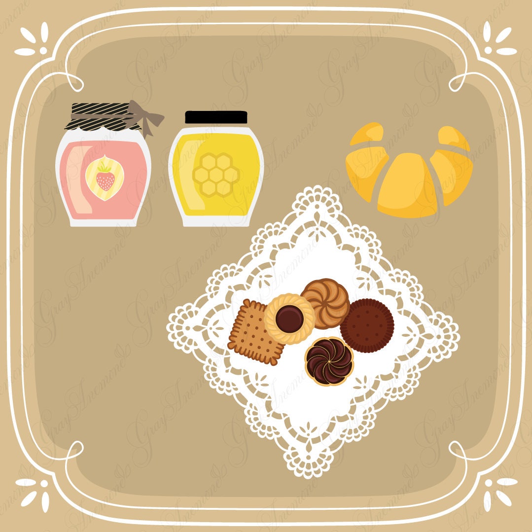 Afternoon Tea clipart Set PNG cliparts on transparent | Etsy