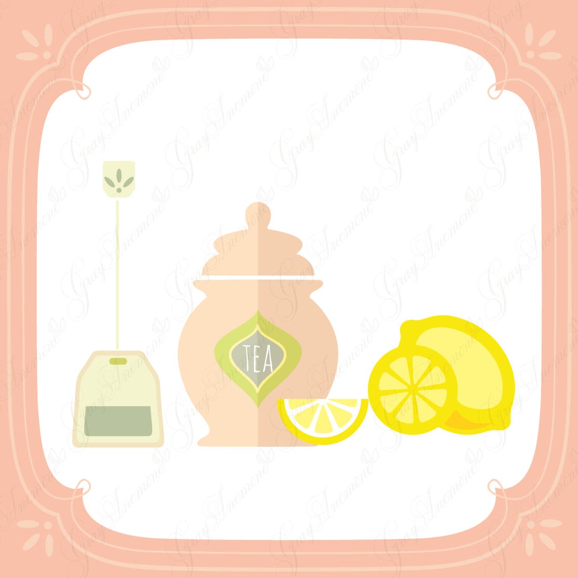 Pink Afternoon Tea Clipart Set PNG Cliparts on Transparent - Etsy UK