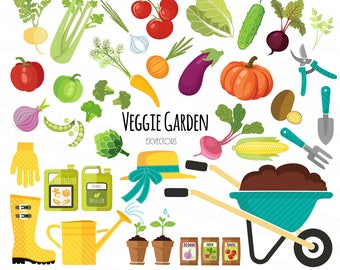 Vegetable Garden Clip Art COMBO PACK - Etsy