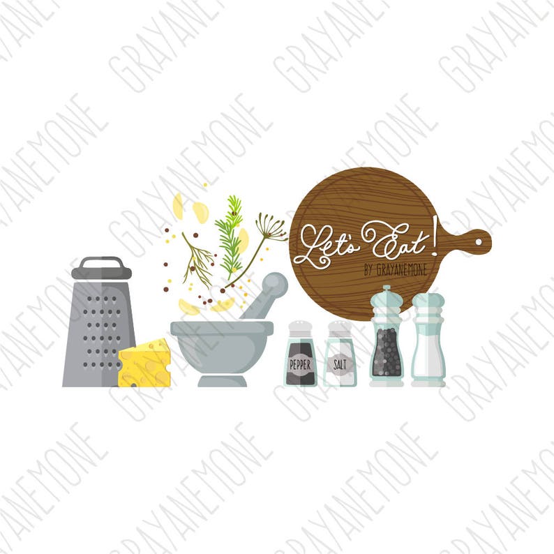 Huge Cooking Clipart Set lets Eat 84 PNG Cliparts on Transparent ...