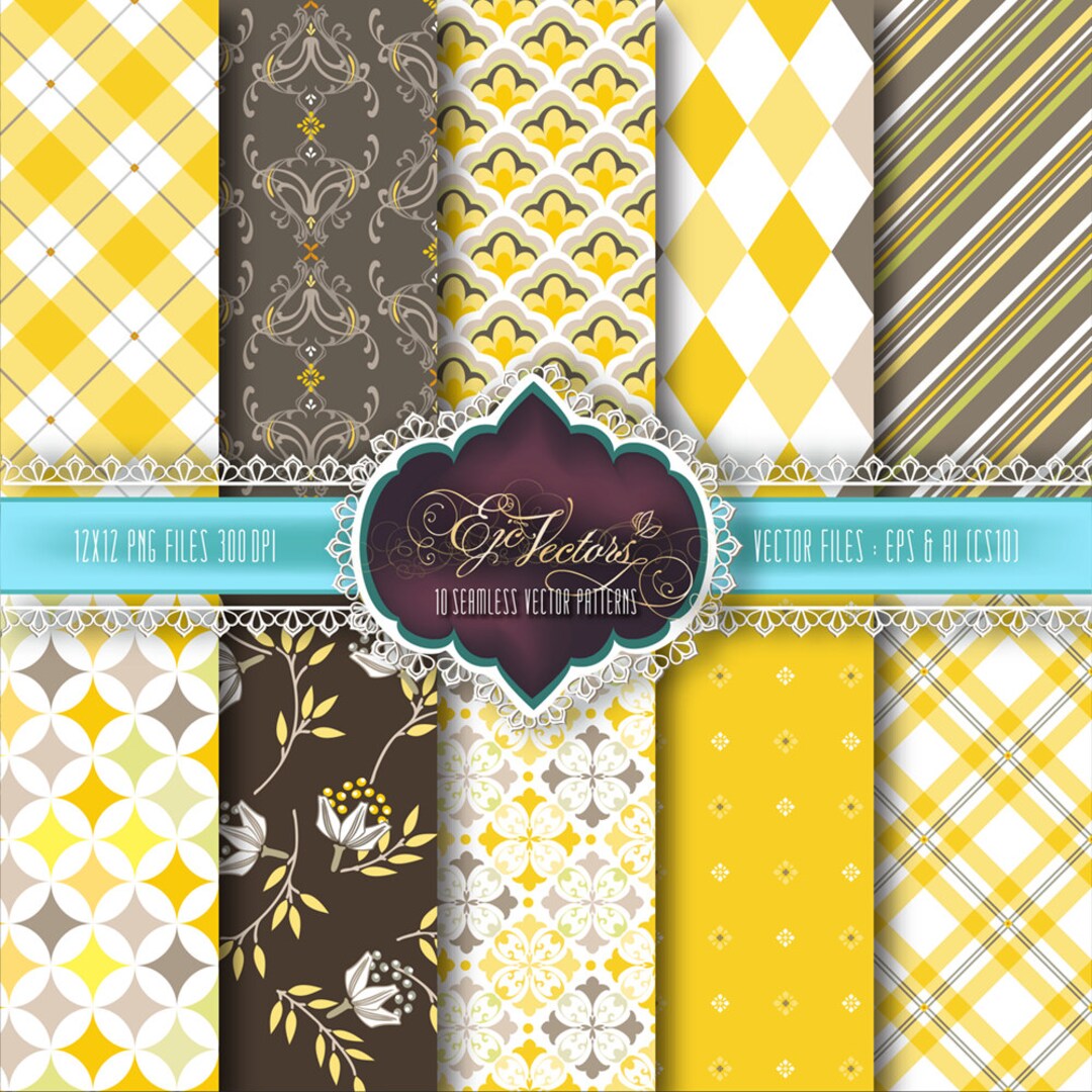 Seamless Patterns Vector Pack: Vector Files EPS 10 and AI 10 and High ...