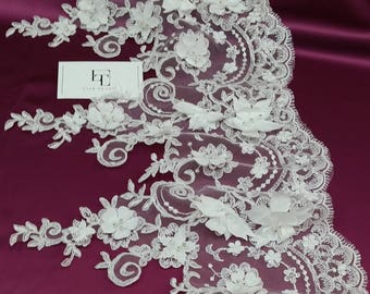 Beaded Ivory Lace Trimming, Sequin Lace Trim, Pearl Lace, French Lace ...