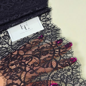 Black Delicate French Chantilly Lace Trimming by the Yard, Black Lace ...
