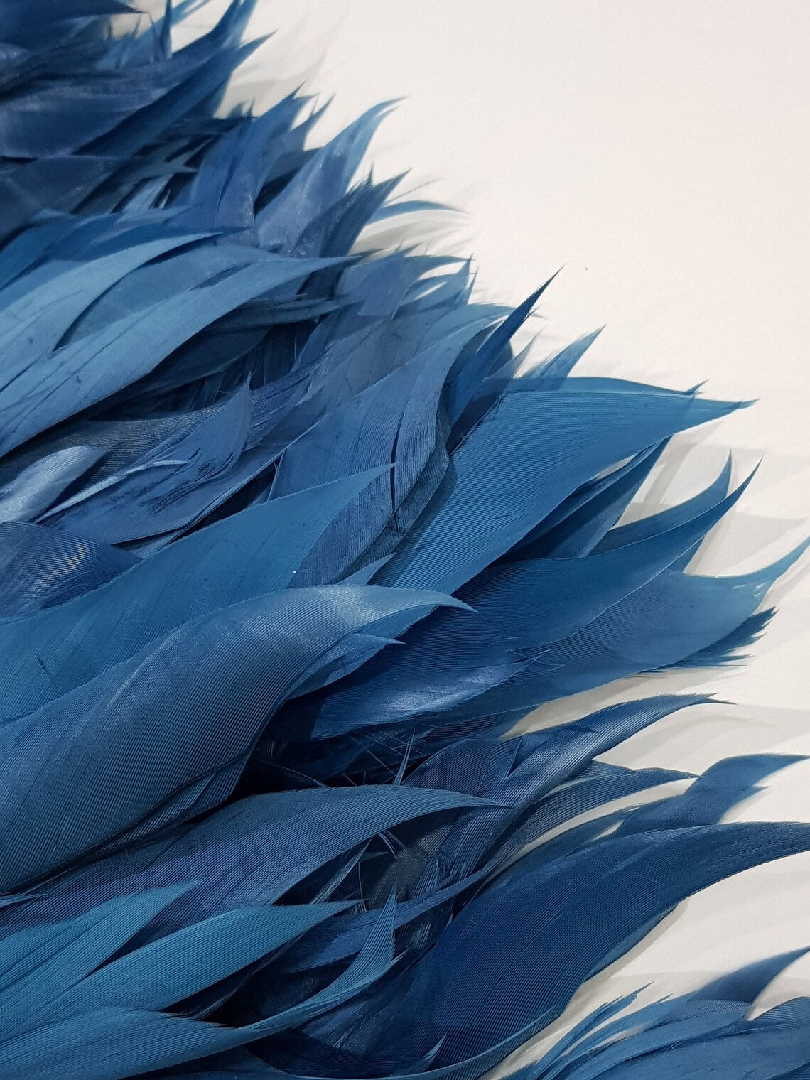 Dark Blue Goose Feather Fringe Feather Trimming With Ribbon - Etsy