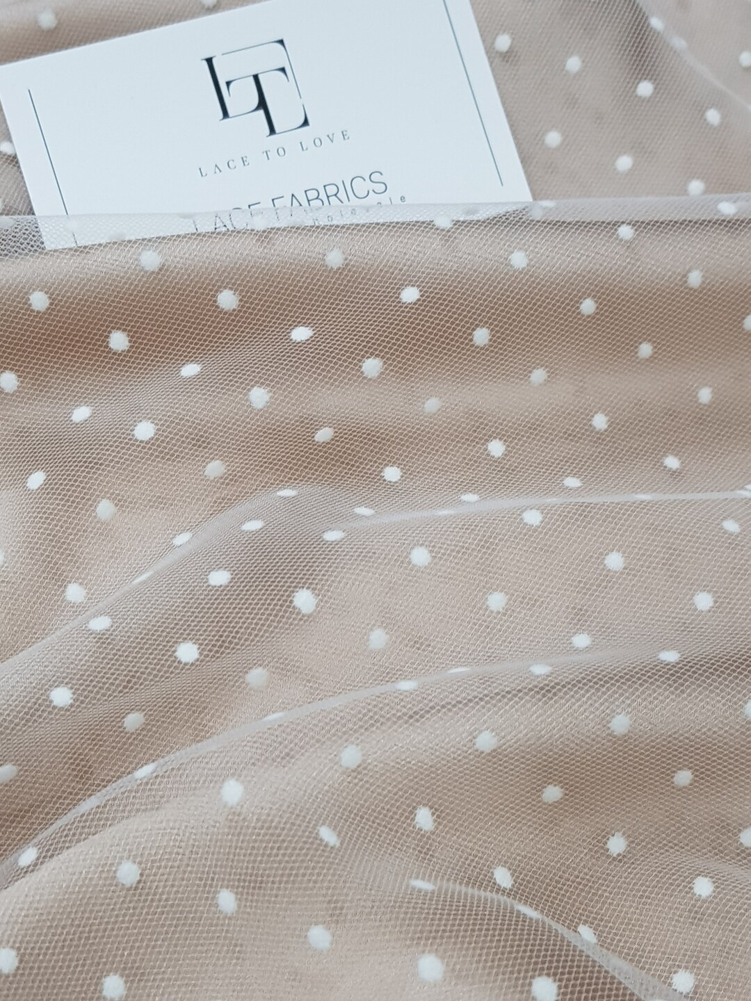Off White Dots Tulle Sold per Meters, Delicate Invisible Tulle Fabric ...