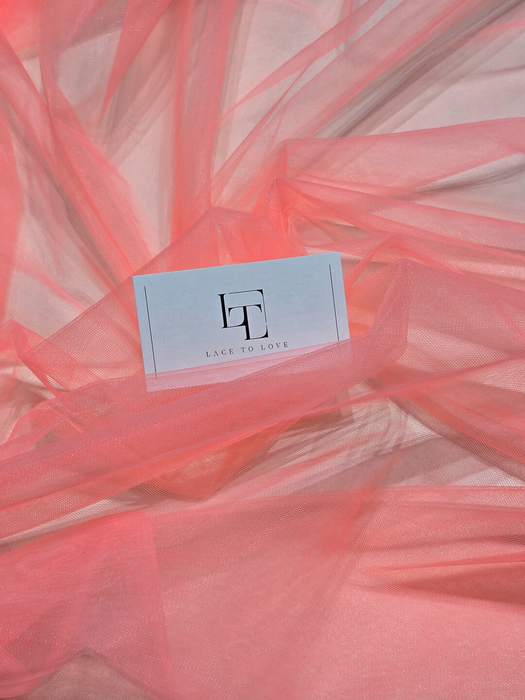 Neon Brigth Peach Pink Tulle Fabric, 118" (300 Cm) Wide, Sold per Meter ...