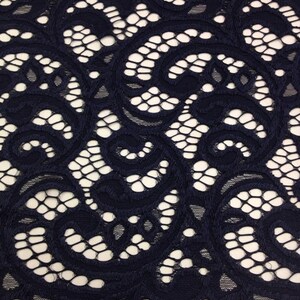 Black Lace Fabric by the Yard, French Lace, Embroidered Lace, Wedding ...