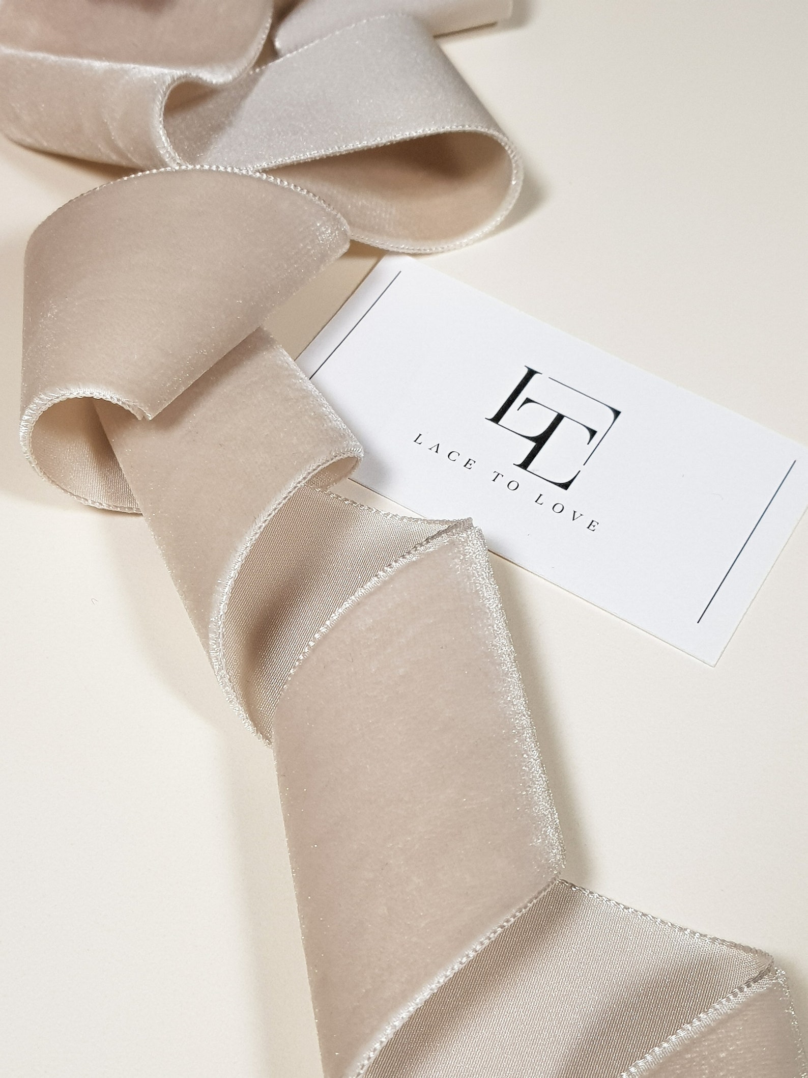 Beige Velvet Ribbon by the Yard, Narrow Velvet Ribbon, Velvet Fabric ...