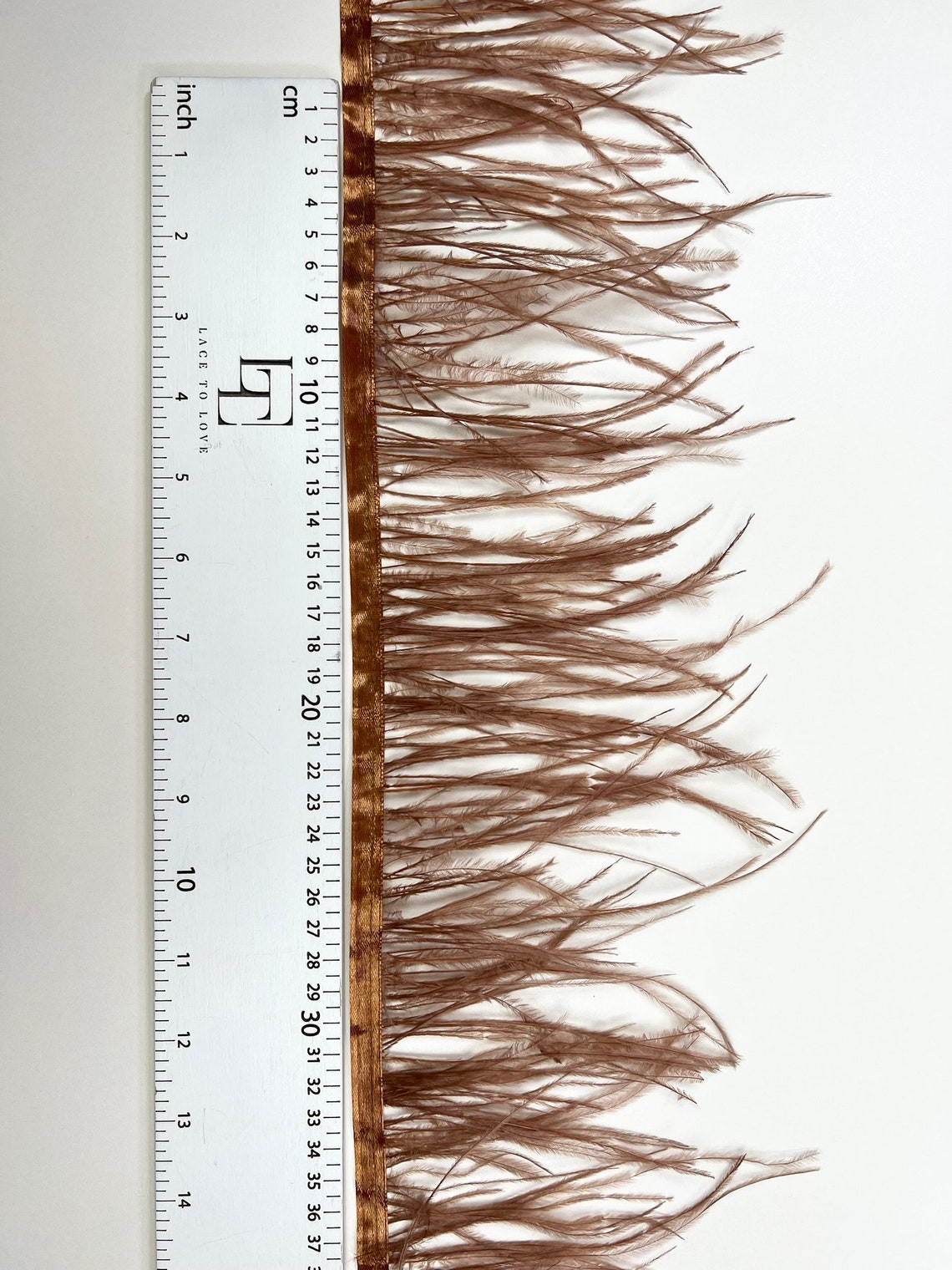 Brown Ostrich Feather Fringe Feather Trimming With Ribbon - Etsy