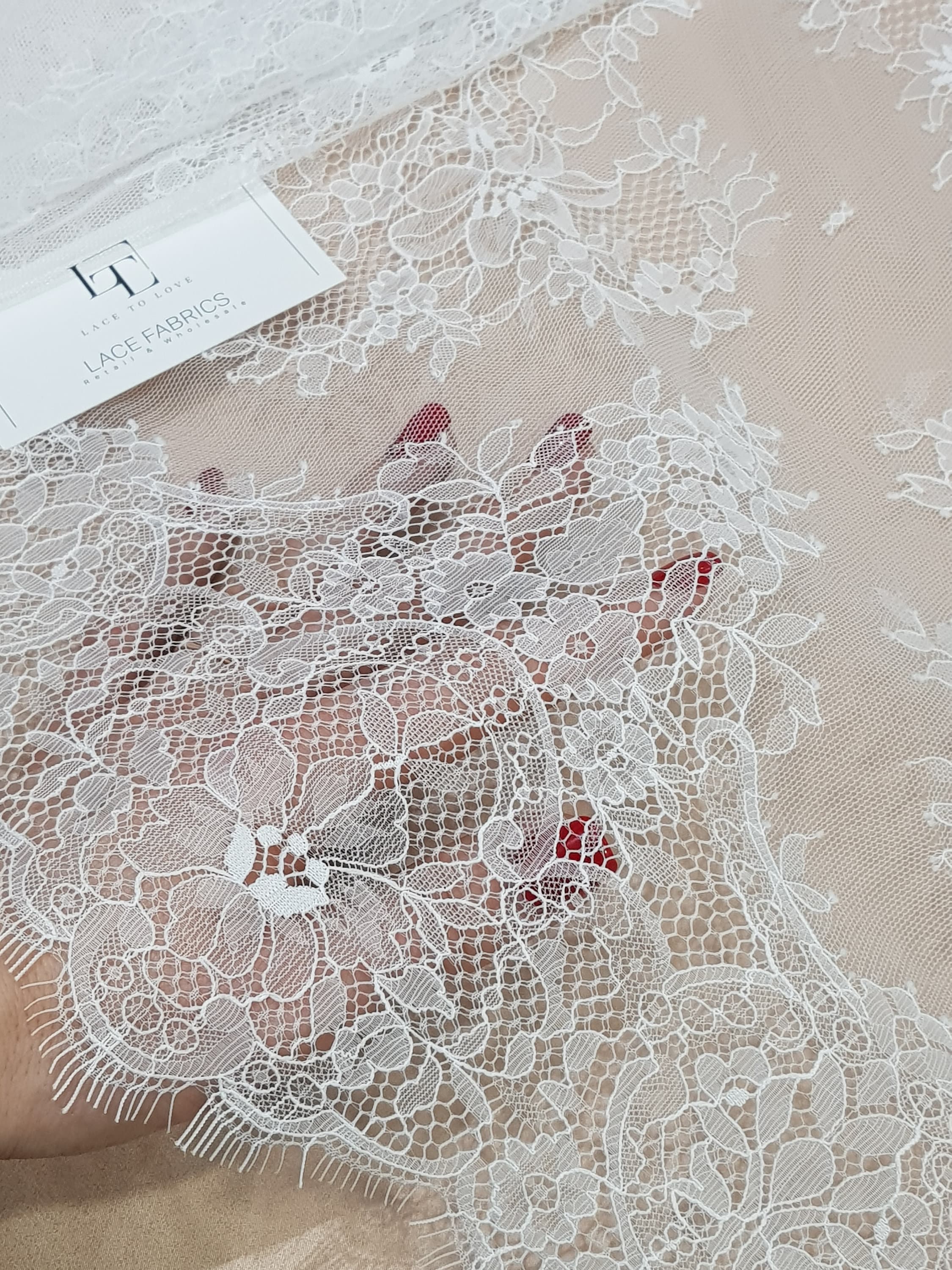 Off White Lace Fabric French Lace Chantilly Lace Bridal | Etsy