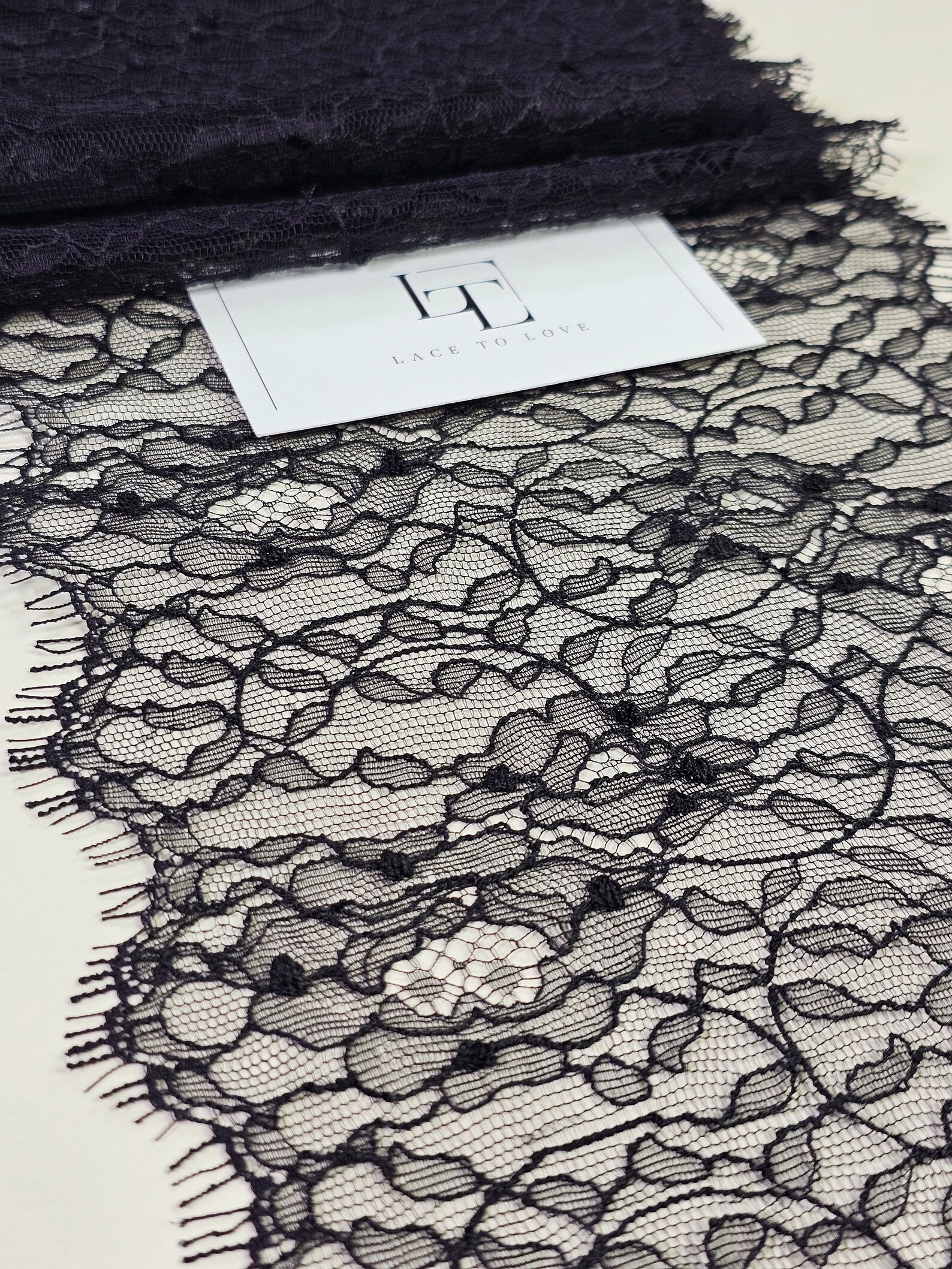 Black Delicate French Chantilly Lace Trimming by the Yard, Black Lace ...