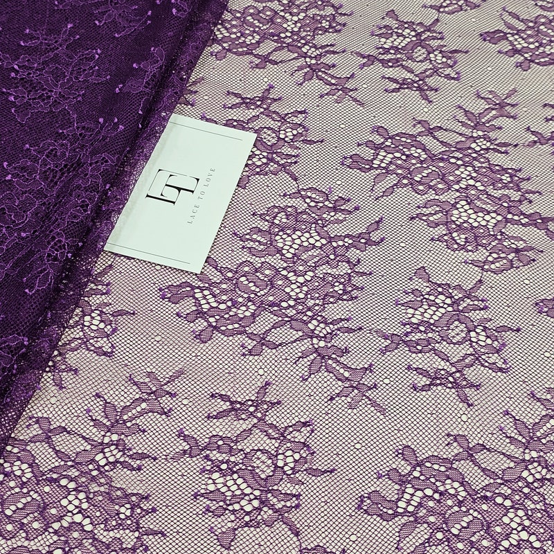 Purple Lace Fabric - Etsy