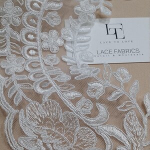 Snow White Lace Trimming by the Yard, French Lace, Alencon Lace, Bridal ...