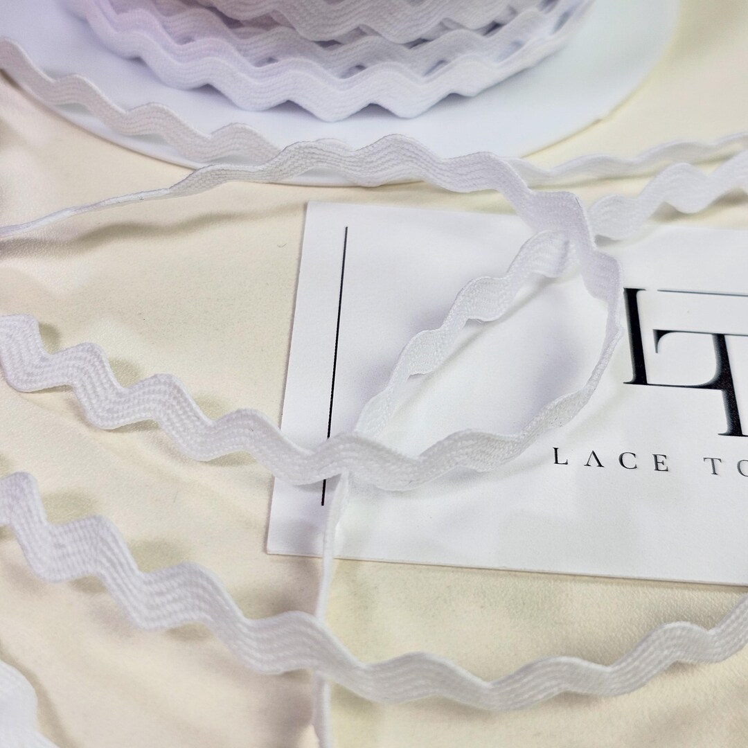 White Rick Rack Ribbon, 0.9 Cm/0.35 Inches Wide, Pure White Jumbo Ric ...