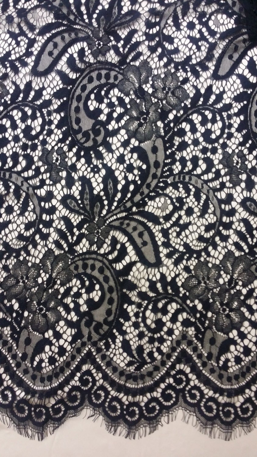 Black lace fabric Chantilly Lace French Lace Bridal lace | Etsy