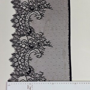 Black Delicate French Chantilly Lace Trimming by the Yard, Black Lace ...