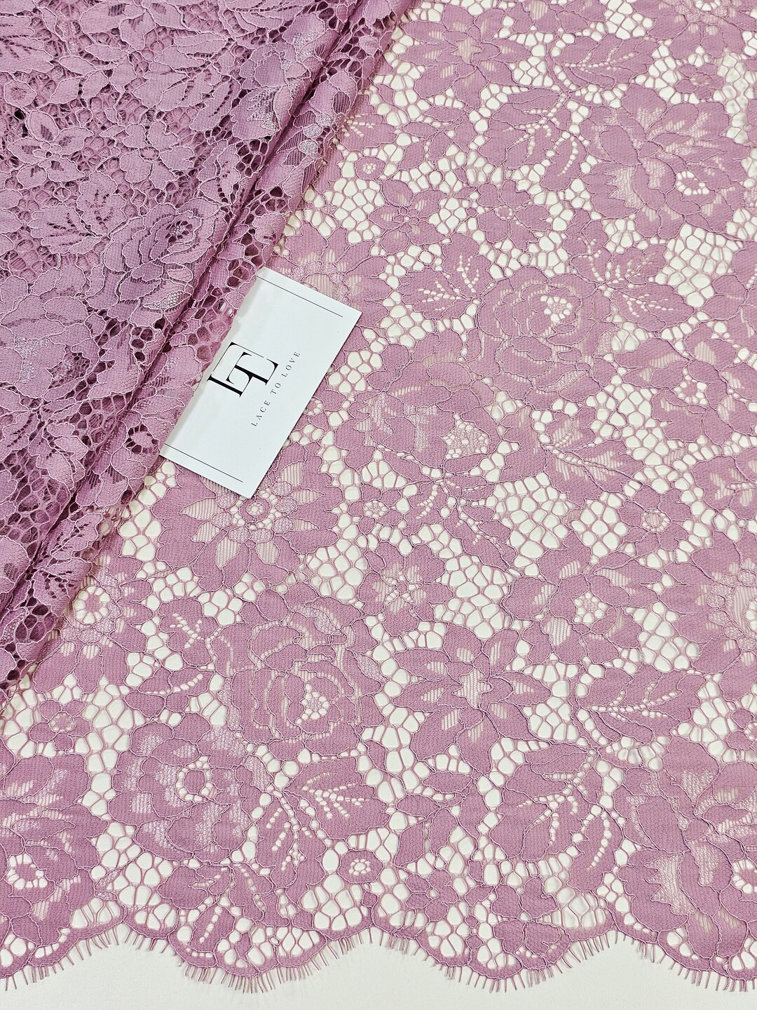 Light Purple Lace Fabric by the Yard, Embroidered Spanish Lace, Wedding ...