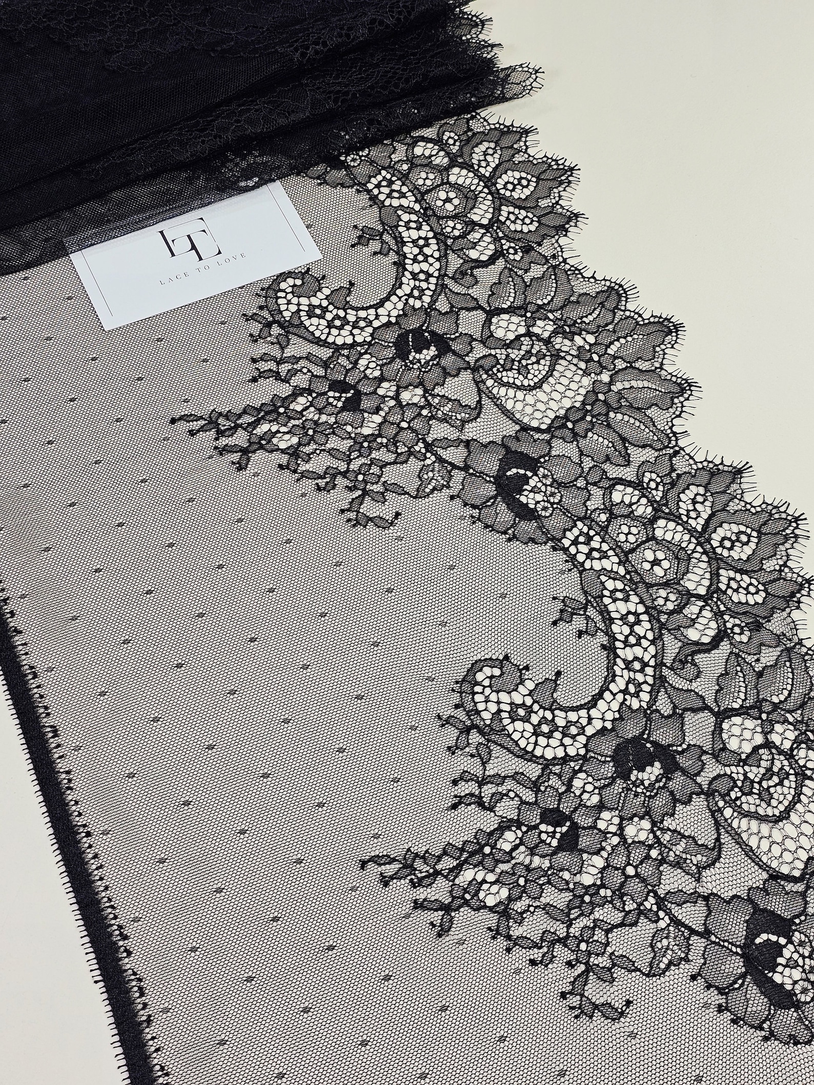 Black Delicate French Chantilly Lace Trimming by the Yard, Black Lace ...
