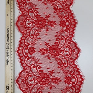 Red Lace Trim, Chantilly Lace, French Lace, Wedding Lace, Scalloped ...