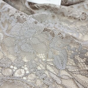 Gray Lace Fabric Guipure Lace, Alencon Lace, Scalloped Eyelash Lace ...