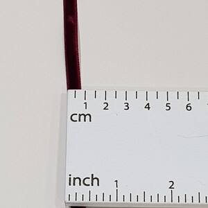 Dark Red Velvet Ribbon by the Yard, Narrow Velvet Ribbon, Velvet Fabric ...