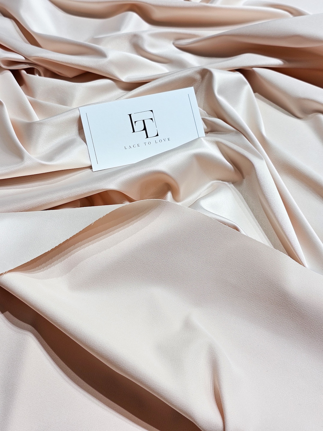 Pale Salmon Pink Stretch Satin Fabric by the Yard, Light Pink Elastic ...
