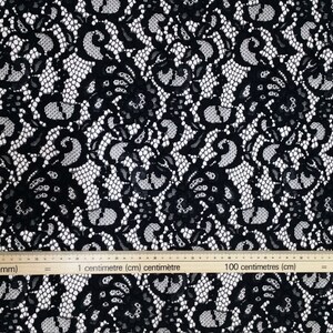 Black Lace Fabric by the Yard, France Lace, Alencon Lace, Bridal Lace ...