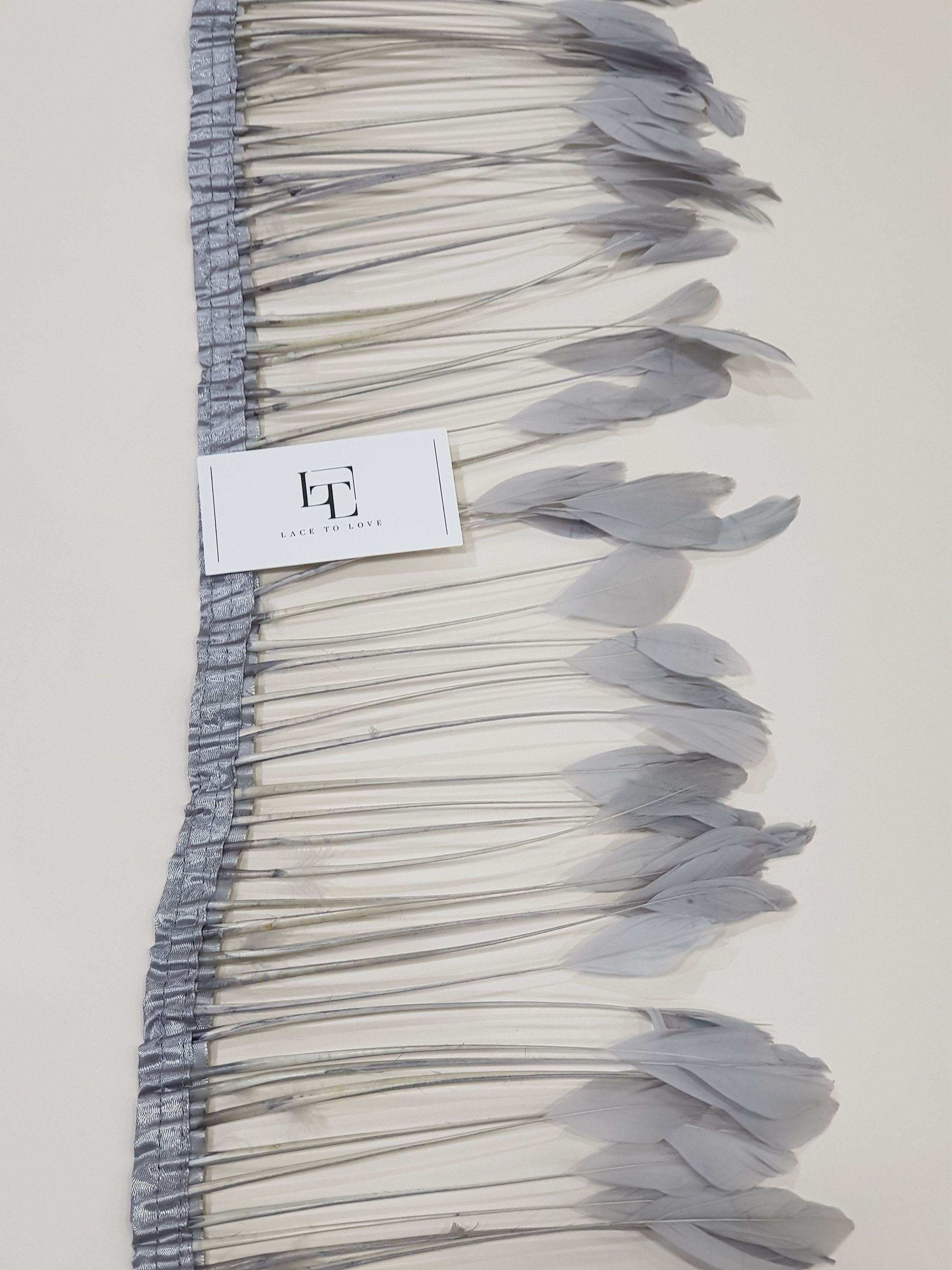Gray Goose Feather Fringe Feather Trimming With Ribbon - Etsy UK