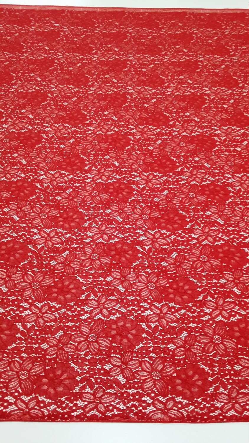 Red Chantilly Lace Fabric KDA1005 - Etsy