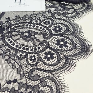 Black Delicate French Chantilly Lace Trimming by the Yard, Black Lace ...