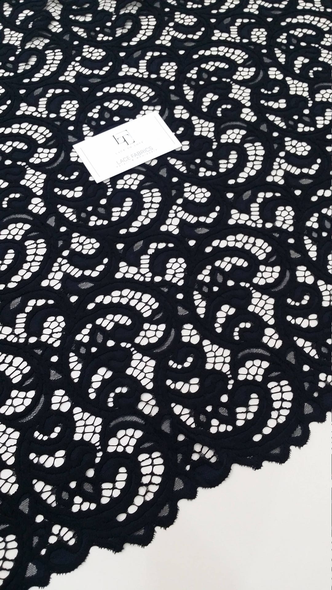 Black Lace Fabric by the Yard, France Lace, Alencon Lace, Bridal Lace ...