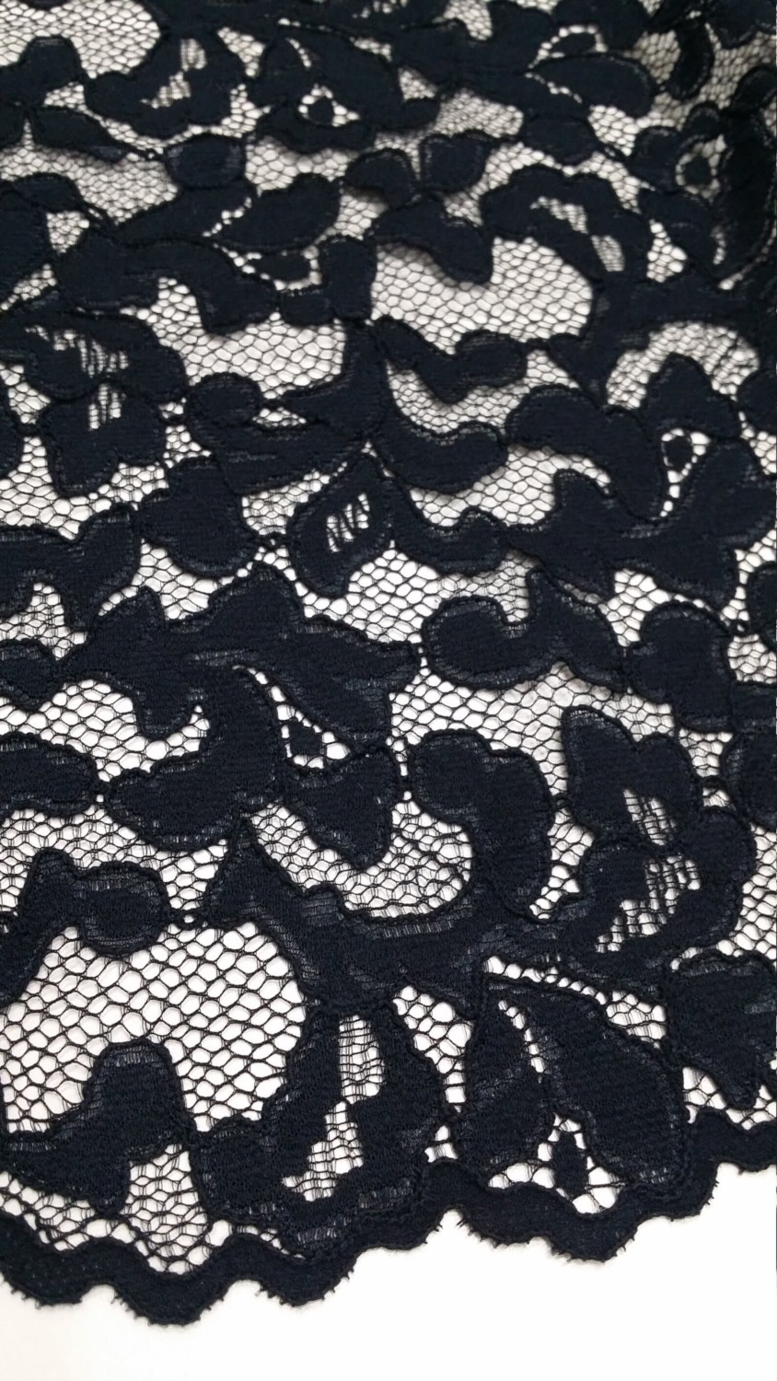 Black Lace Fabric by the Yard French Lace Embroidered Lace - Etsy