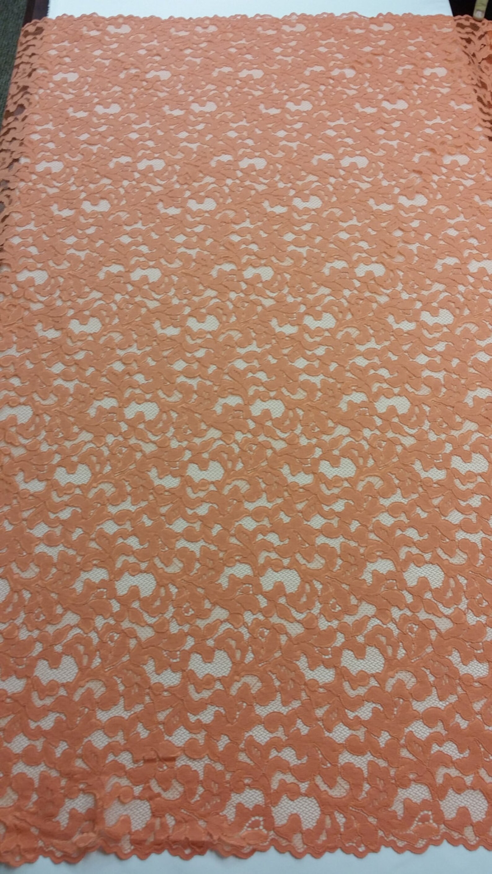 Orange Lace Fabric by the Yard France Lace Embroidery Lace | Etsy