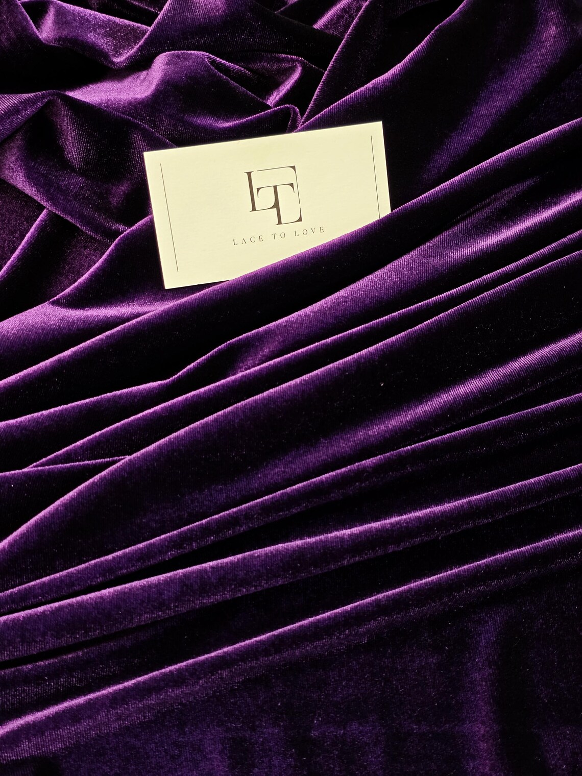 Deep Purple Stretch Velvet Fabric Sold per Meter. Smooth Elastic Velvet ...
