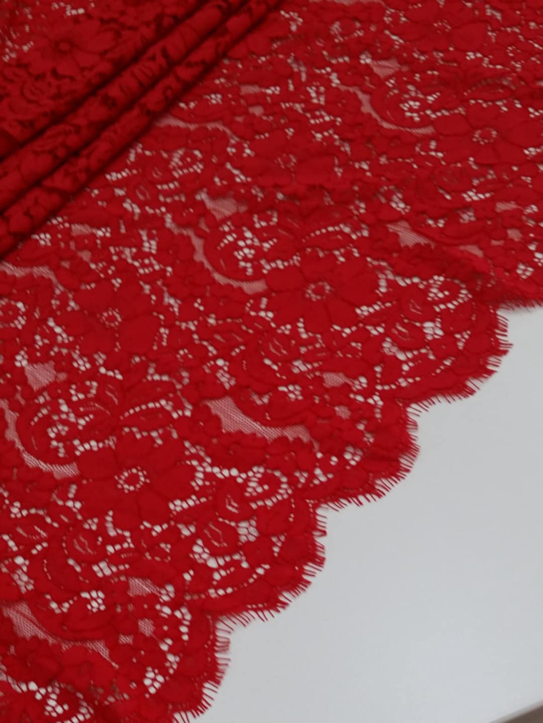 Red Lace Fabric, Chantilly Lace, French Lace, Bridal Lace Wedding Lace ...