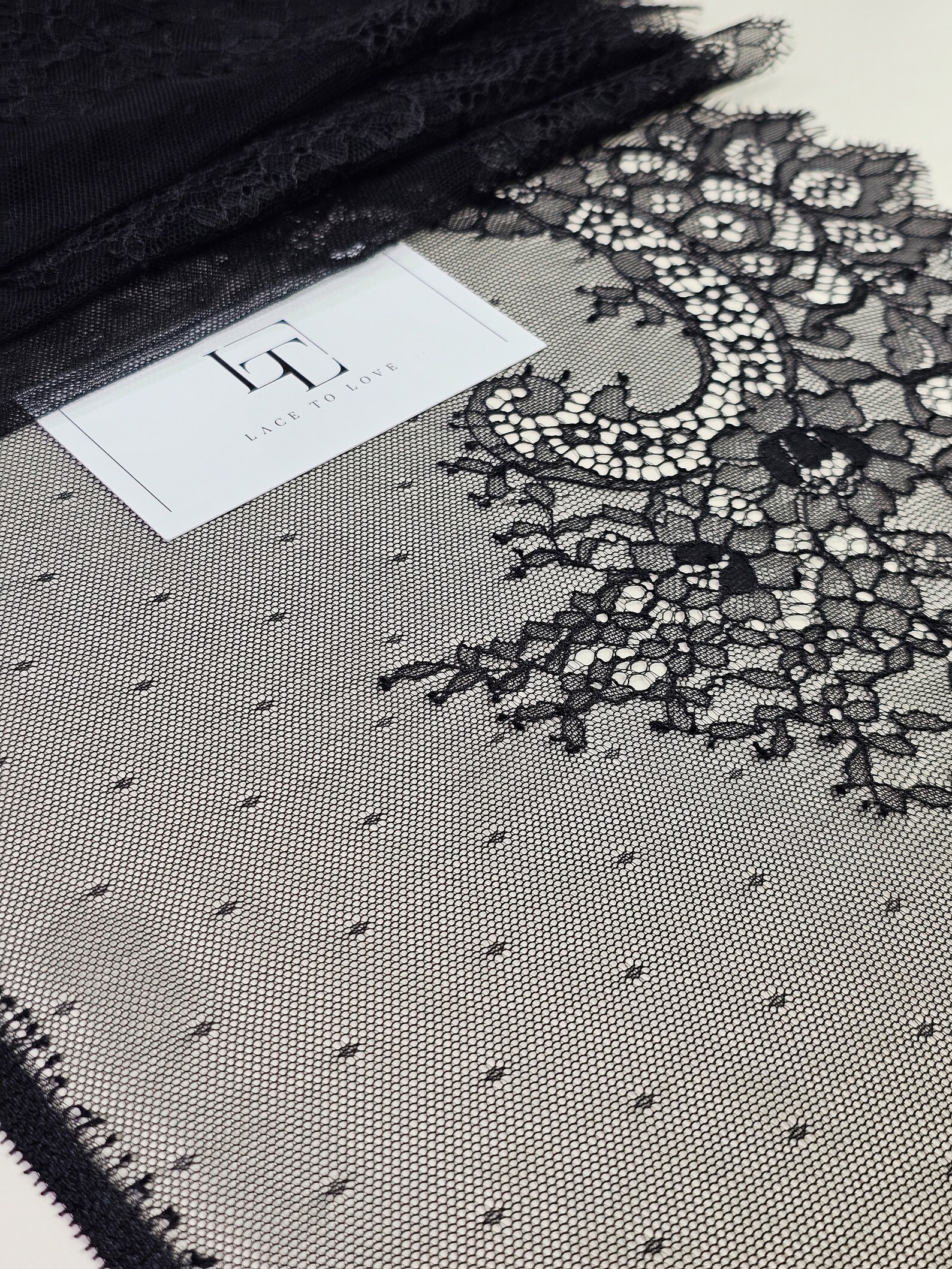 Black Delicate French Chantilly Lace Trimming by the Yard, Black Lace ...